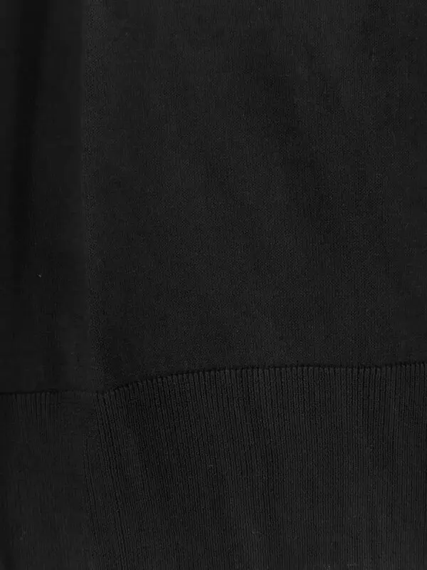 SEVEN GAUGE V-neck Ribbed Trim Polo Shirt - Black