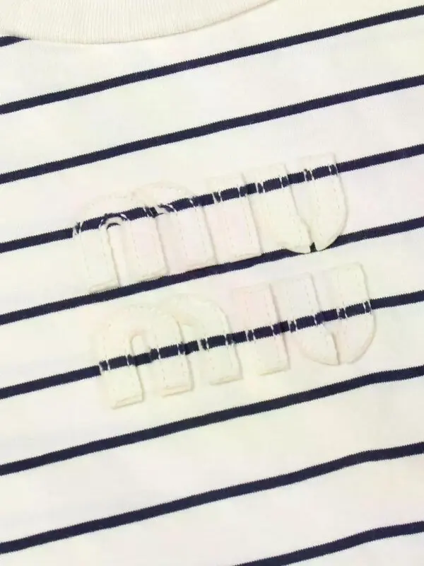 Miu Miu 2010s Logo-patch Cropped T-shirt