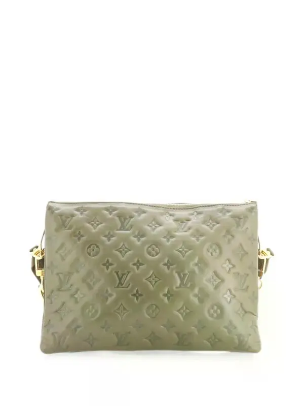 LOUIS VUITTON Coussin Bag Monogram Embossed Lambskin Mm Crossbody Bag - Green