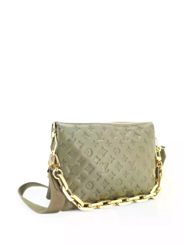 LOUIS VUITTON Coussin Bag Monogram Embossed Lambskin Mm Crossbody Bag - Green