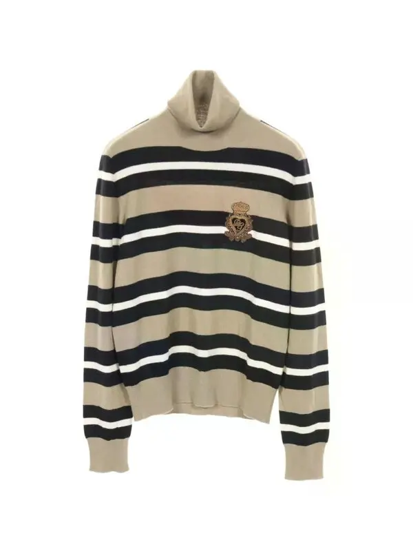 Dolce & Gabbana Striped Roll-neck Sweater - Neutrals