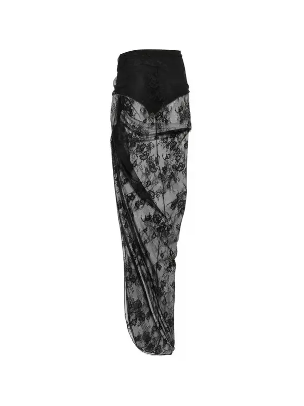 Patrizia Pepe Asymmetric Lace Maxi Skirt