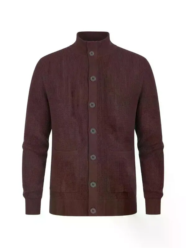 BALLANTYNE Rice-grain-stitch Button-up Cardigan - Brown