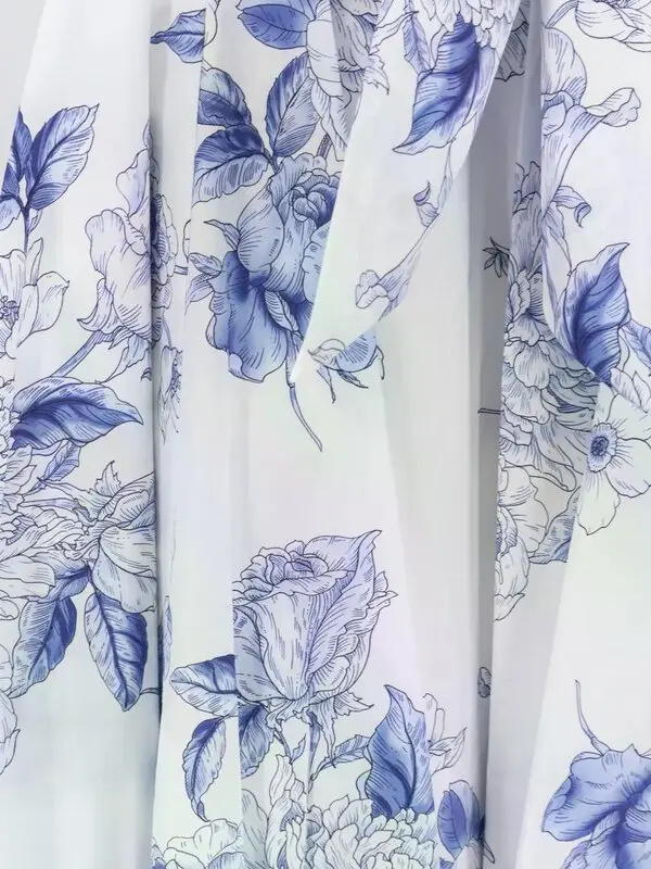 LAVI COUTURE Floral Print V-neck Sleeveless Midi Dress