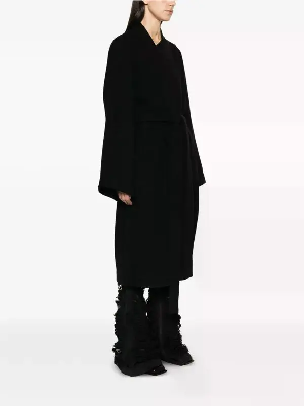 Rick Owens Belted Oversized Coat - Black