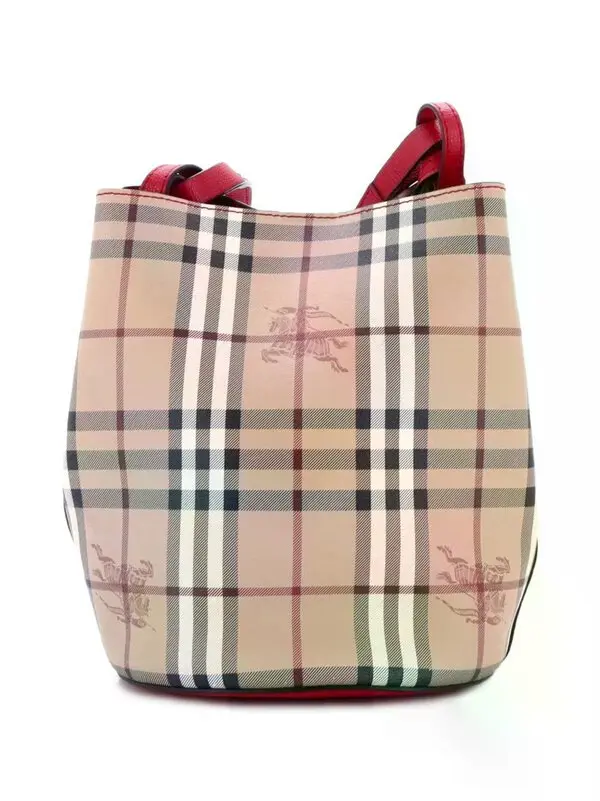 Burberry Haymarket Coated Canvas Small Bucket Bag