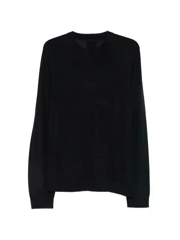 Giorgio Armani Virgin Wool Embroidered Logo Sweater