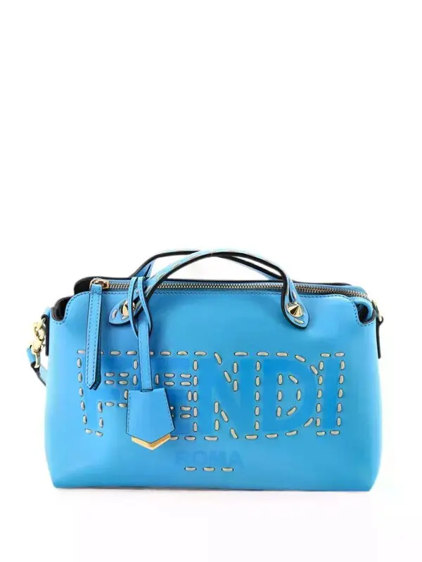 Fendi Logo The Way Stitched Leather Medium Satchel