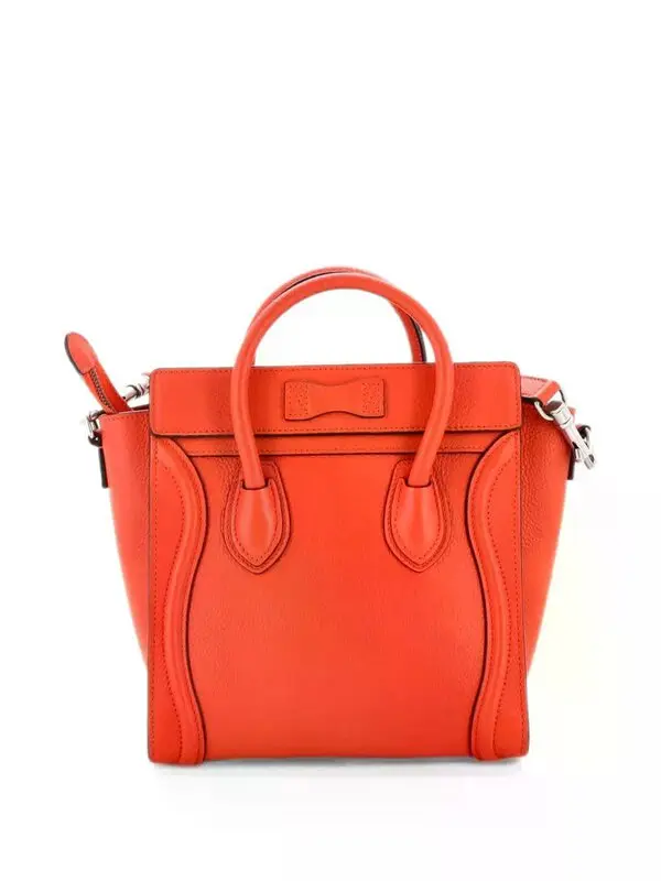 Celine Luggage Bag Grainy Leather Nano Crossbody Bag - Red