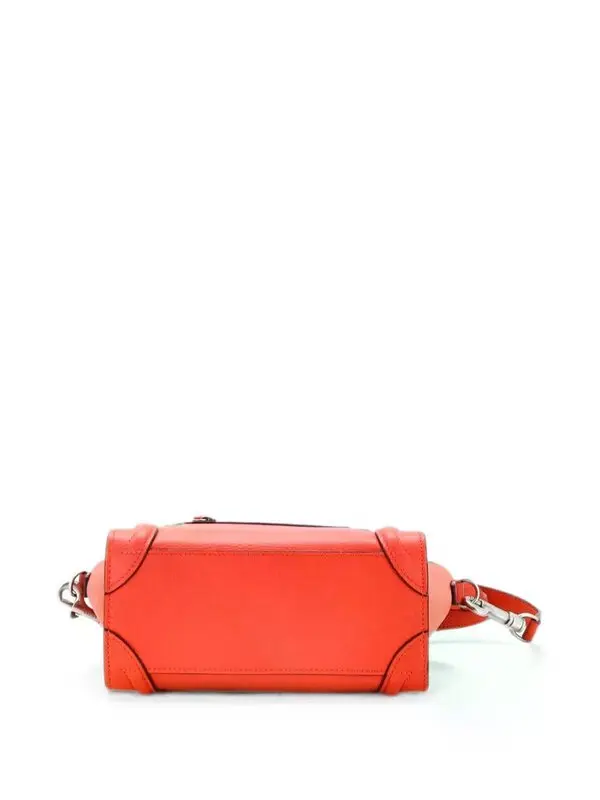 Celine Luggage Bag Grainy Leather Nano Crossbody Bag - Red
