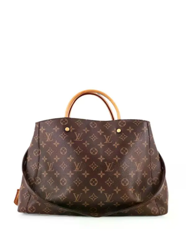 LOUIS VUITTON Montaigne Monogram Canvas Gm Tote Bag - Brown