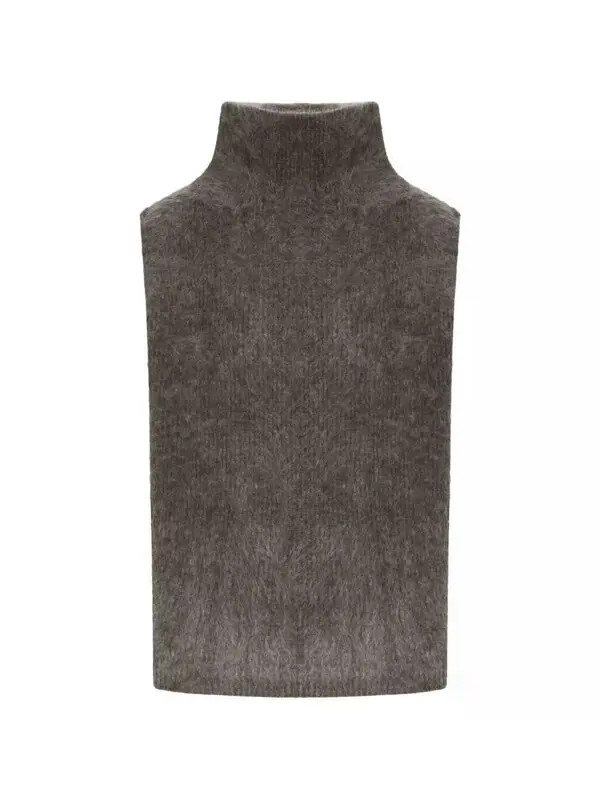 LISA YANG Brushed-knit High-neck Dickey