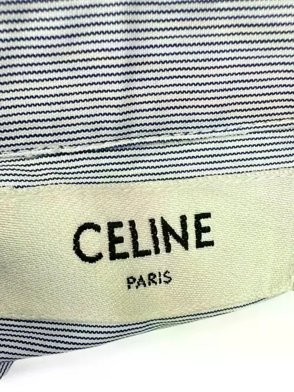 Celine Ruffle-neckline Stripe Blouse