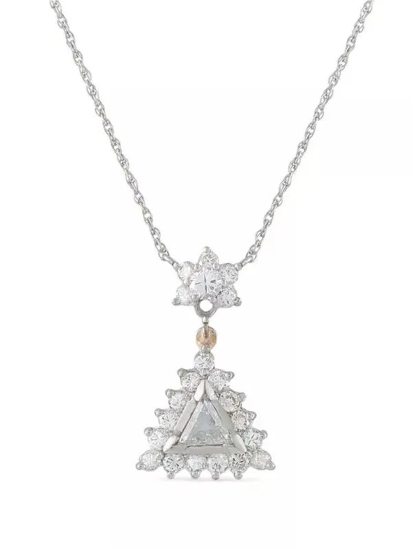 LB EXCLUSIVE Diamond Triangle Necklace - Silver