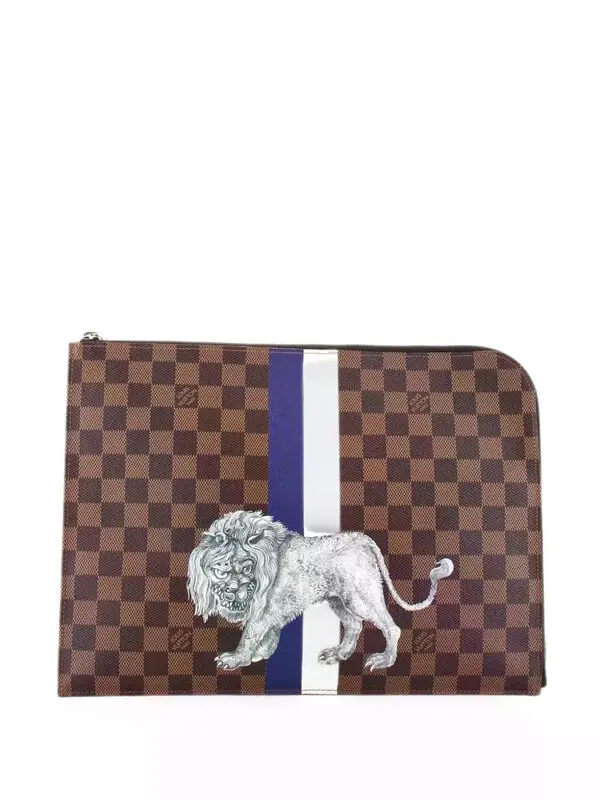 LOUIS VUITTON Pochette Jour Limited Edition Chapman Savane Damier Gm Clutch Bag - Brown