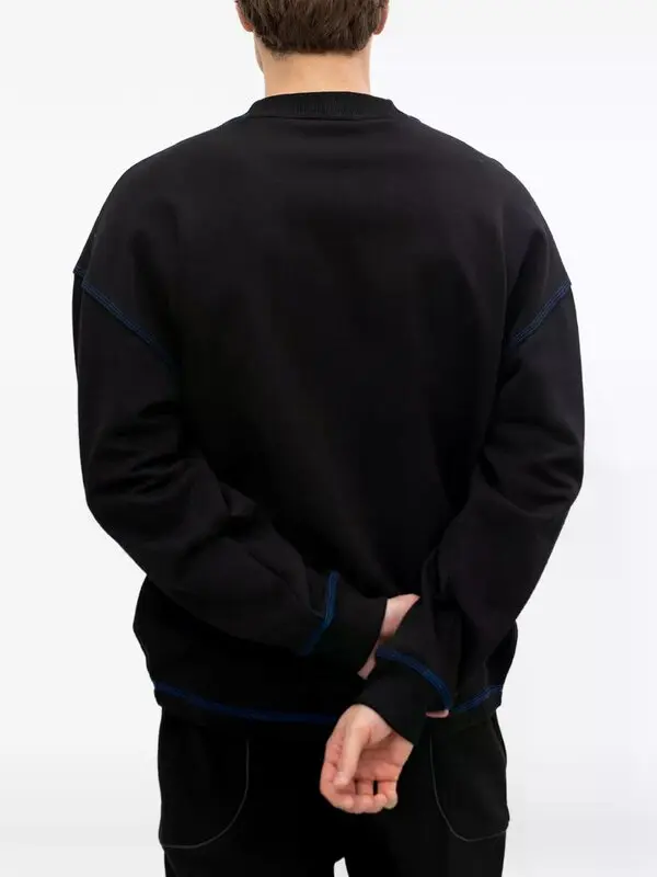 Hugo Logo-embroidered Contrast-stitch Sweatshirt