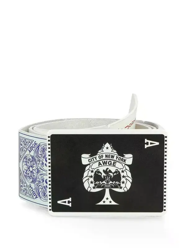 AWGE Card Buckle Belt - White