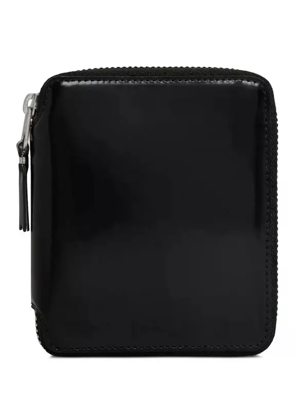 Comme Des Garçons Patent-finish Zip-around Wallet - Black