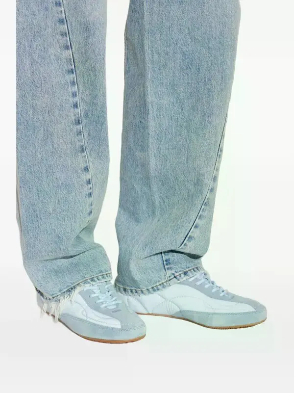 ALOHAS Quilted Paneled Lace-up Sneakers - Blue