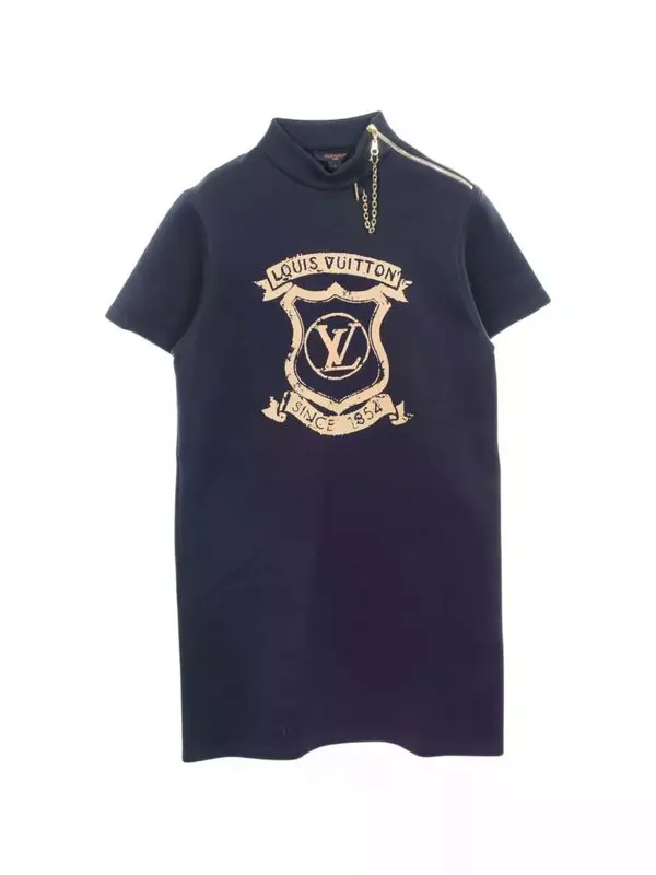 LOUIS VUITTON 2010s Crest Zip-detail Dress - Blue