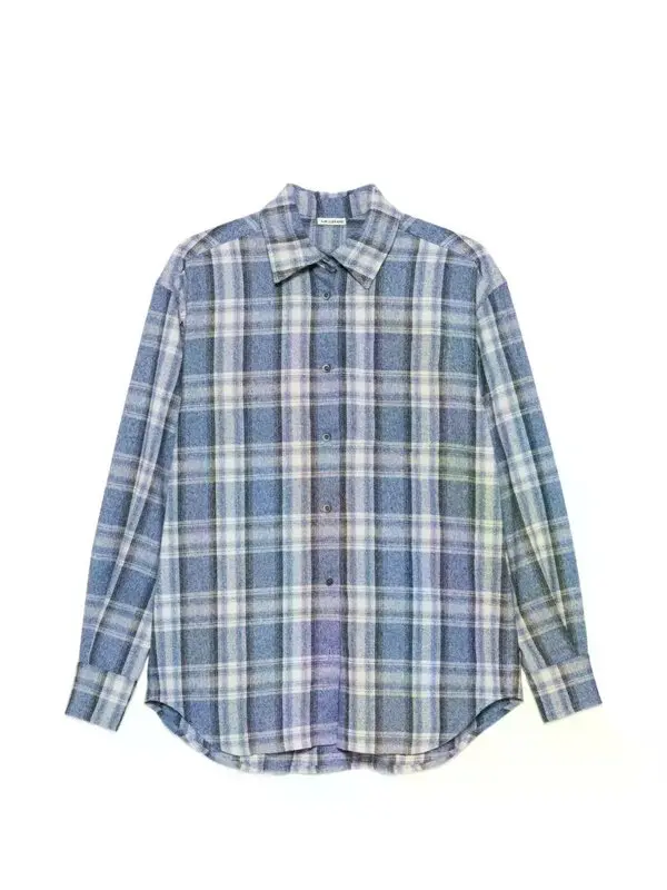 A.M.G. Check-pattern Button-down Shirt - Blue