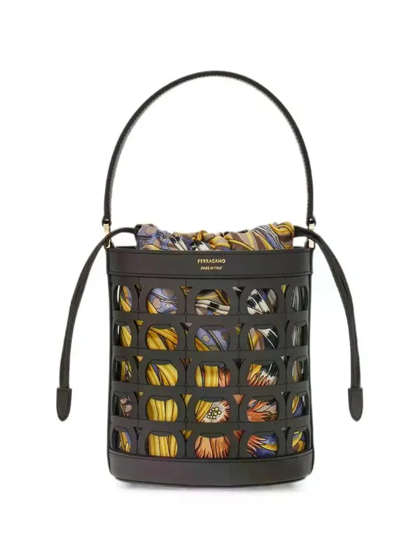 FERRAGAMO Gancini Bucket Bag Xs - Brown