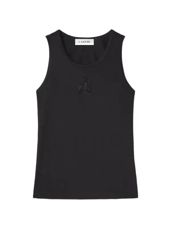LANVIN Mother And Daughter Bead-embellished Tank Top - Black