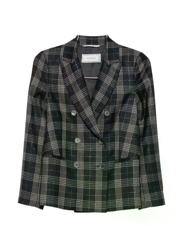 Peserico Check-pattern Double-breasted Blazer - Blue