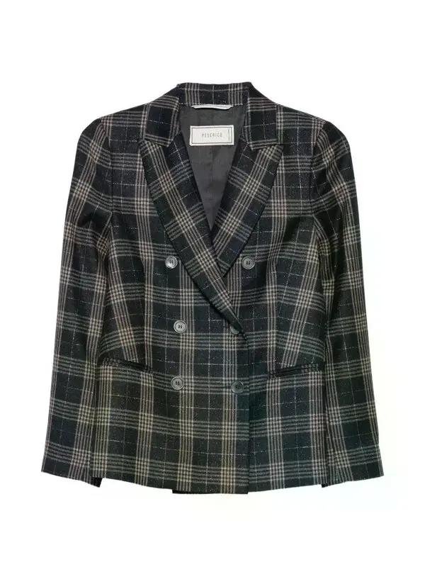 Peserico Check Pattern Double-breasted Blazer