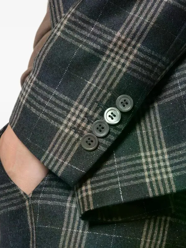 Peserico Check Pattern Double-breasted Blazer