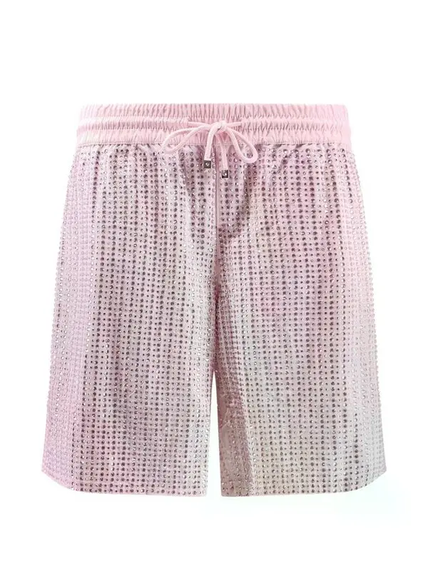 VENUJA Crystal-embellished Drawstring Shorts - Pink