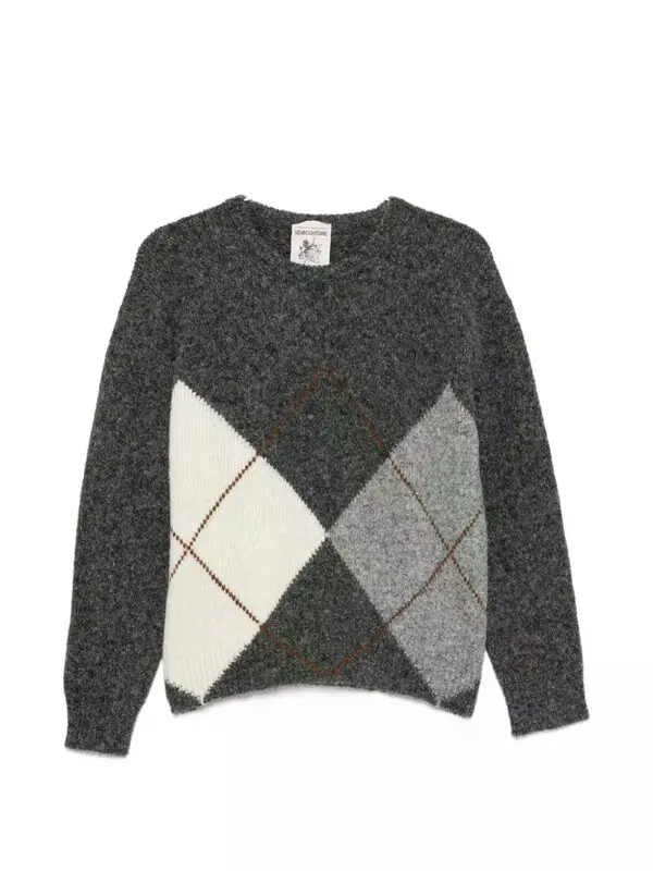 SEMICOUTURE Argyle-pattern Sweater - Grey