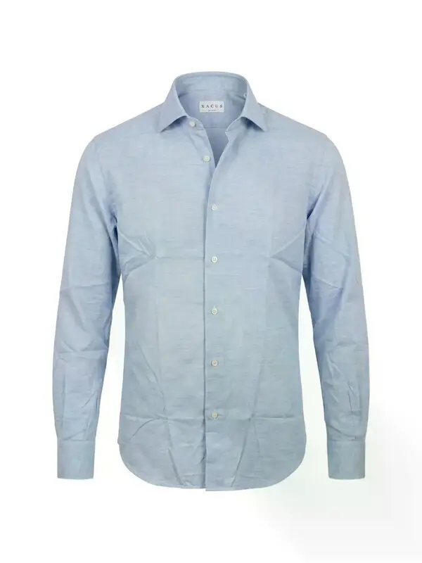 XACUS Spread-collar Long-sleeve Shirt - Blue