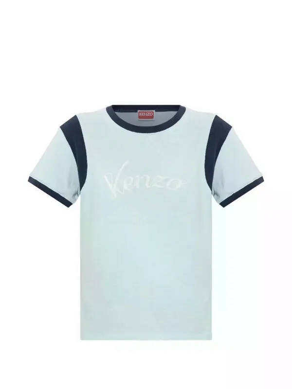 Kenzo Logo Print Cotton T-shirt - Blue