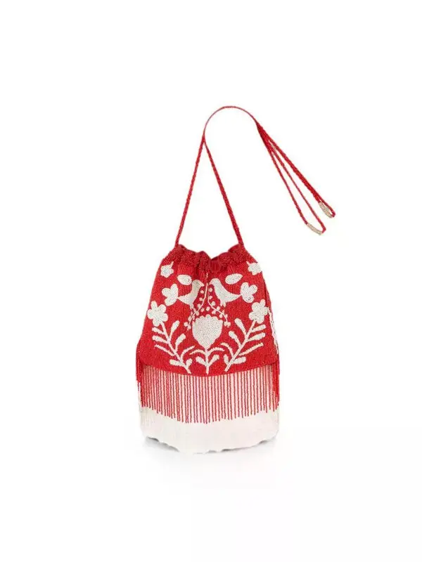 Antik Batik Bead-embellished Fringed Shoulder Bag