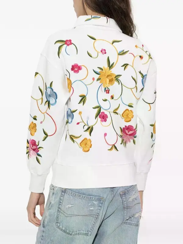 Kenzo Floral Embroidered Quarter-zip Sweatshirt