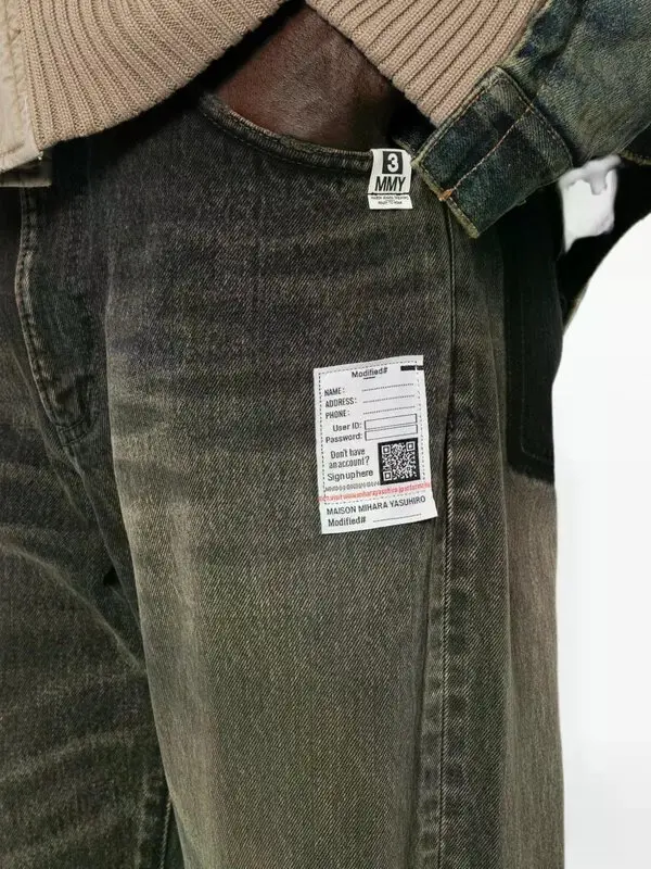Mihara Yasuhiro Patch-detail Whiskered Jeans