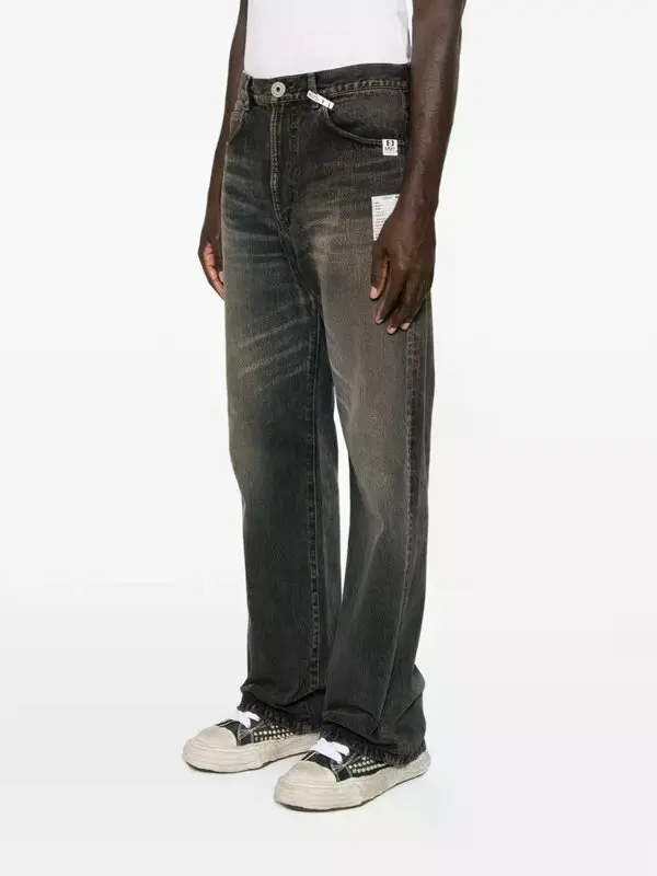 Mihara Yasuhiro Patch-detail Whiskered Jeans