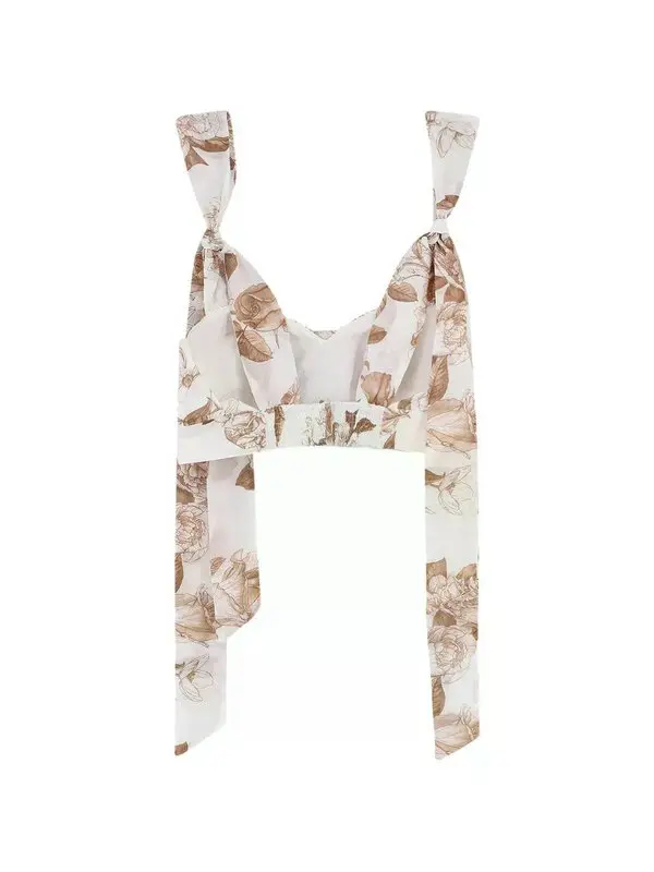 LAVI COUTURE Seraphina Floral-print Cropped Top