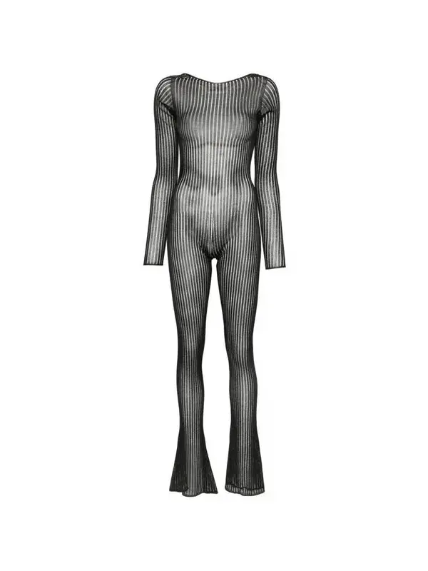 DONDUP Ribbed-knit Open-back Jumpsuit