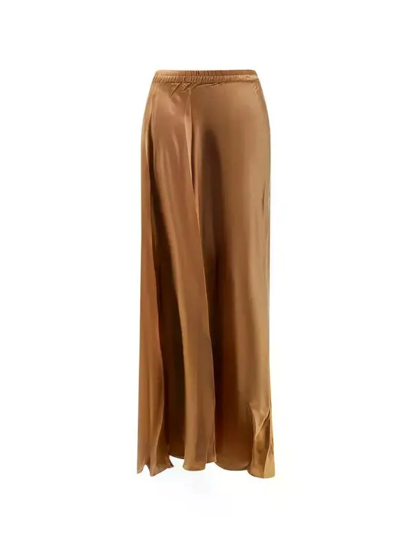 MES DEMOISELLES Calista Satin-effect Maxi Skirt - Brown