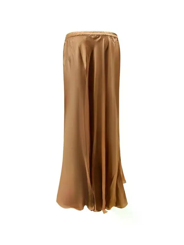 MES DEMOISELLES Calista Satin-effect Maxi Skirt - Brown