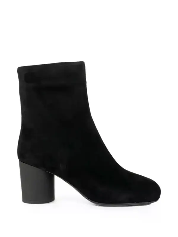 LINDA BAUMANN Suede Block-heel Ankle Boots - Black