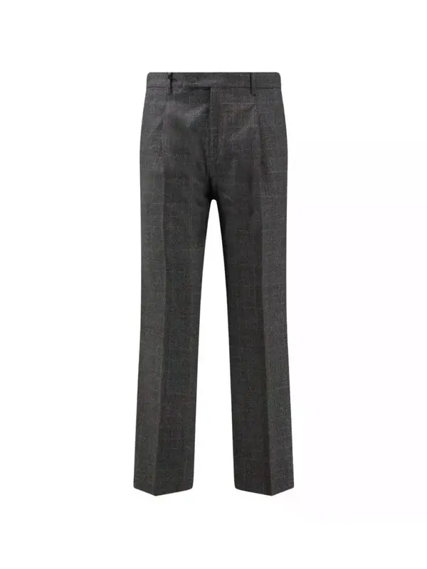 GERMANO 1952 Check Pattern Pleated Trousers