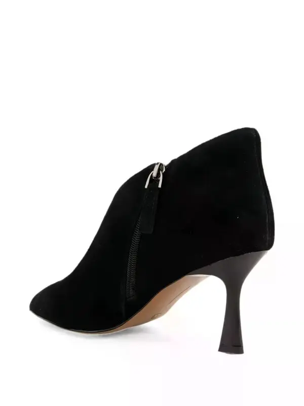 LINDA BAUMANN Pointed-toe Suede Ankle Boots - Black