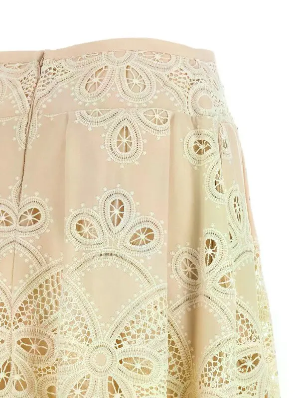 Elie Saab Carving-embroidery Maxi Skirt - Neutrals