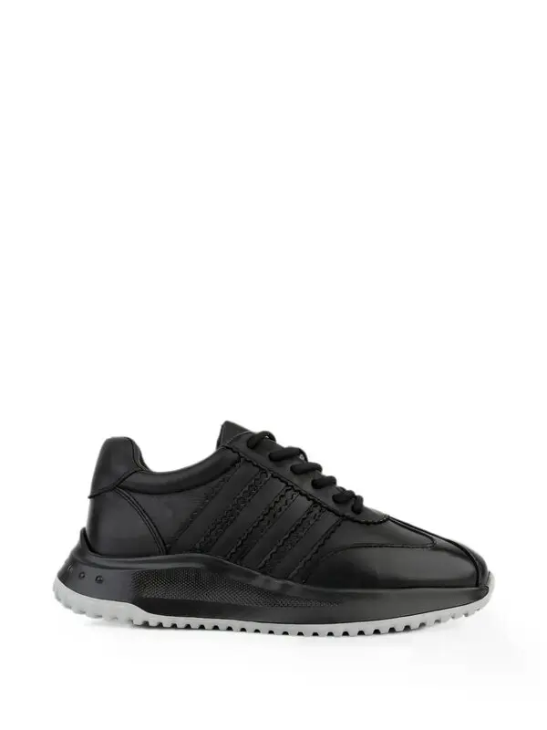 LINDA BAUMANN Panelled Leather Lace-up Sneakers - Black