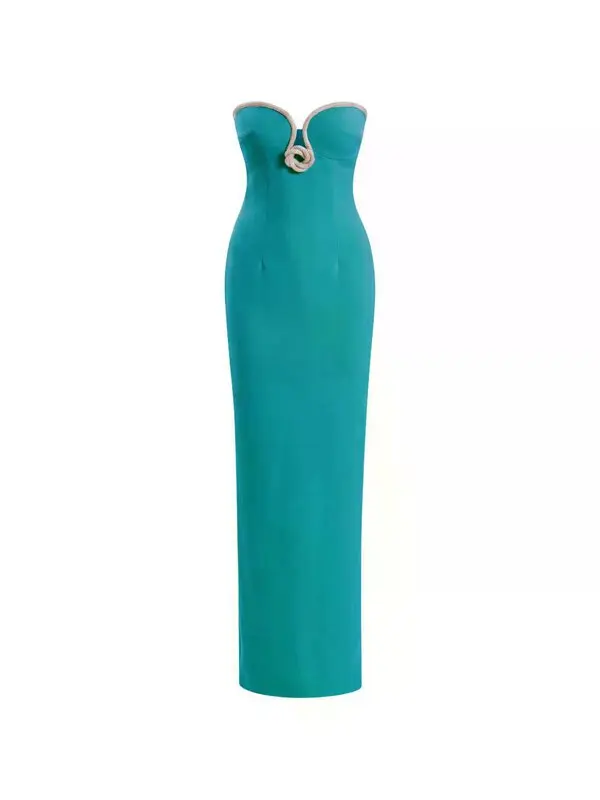 SAIID KOBEISY Crystal-embellished Maxi Dress - Green