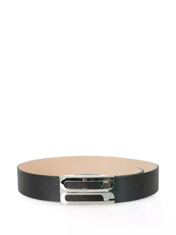 Victoria Beckham Logo-plaque Grained-leather Belt - Black