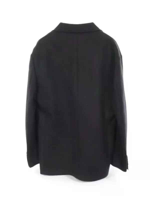 Hermès 2010s Leather-appliqué Single-breasted Blazer